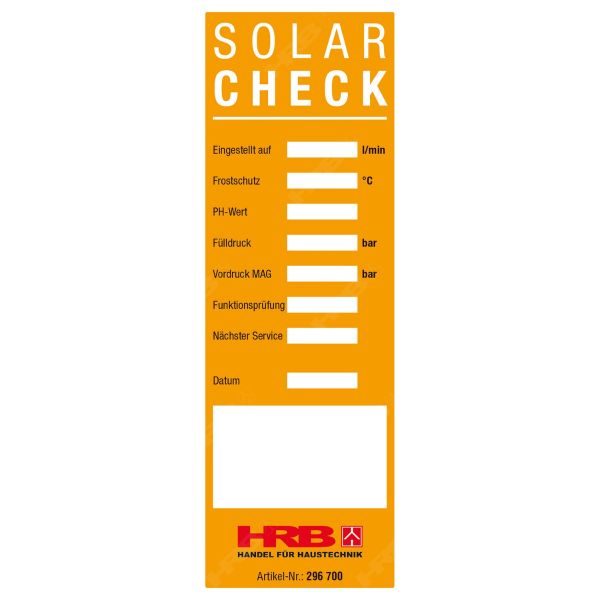 Solar-Check Aufkleber, 50 Stück 296700